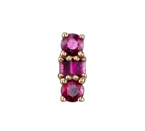18K Rose Gold Mixed Cut Ruby Stud – Borgioni LLC